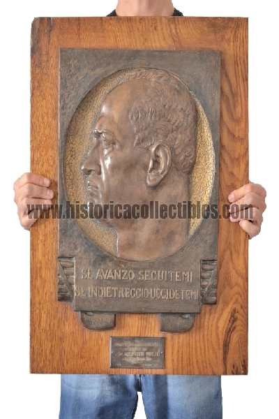 Mussolini bronze bas-relief donated by Alessandro Pavolini to the ...